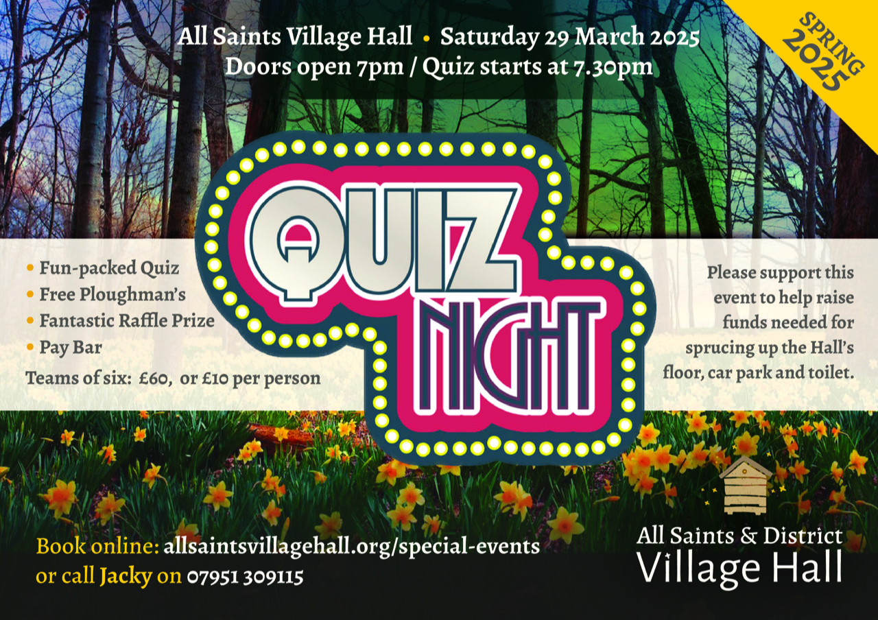 All Saints Village Hall – Spring Quiz – All Saints Parish Community Website
